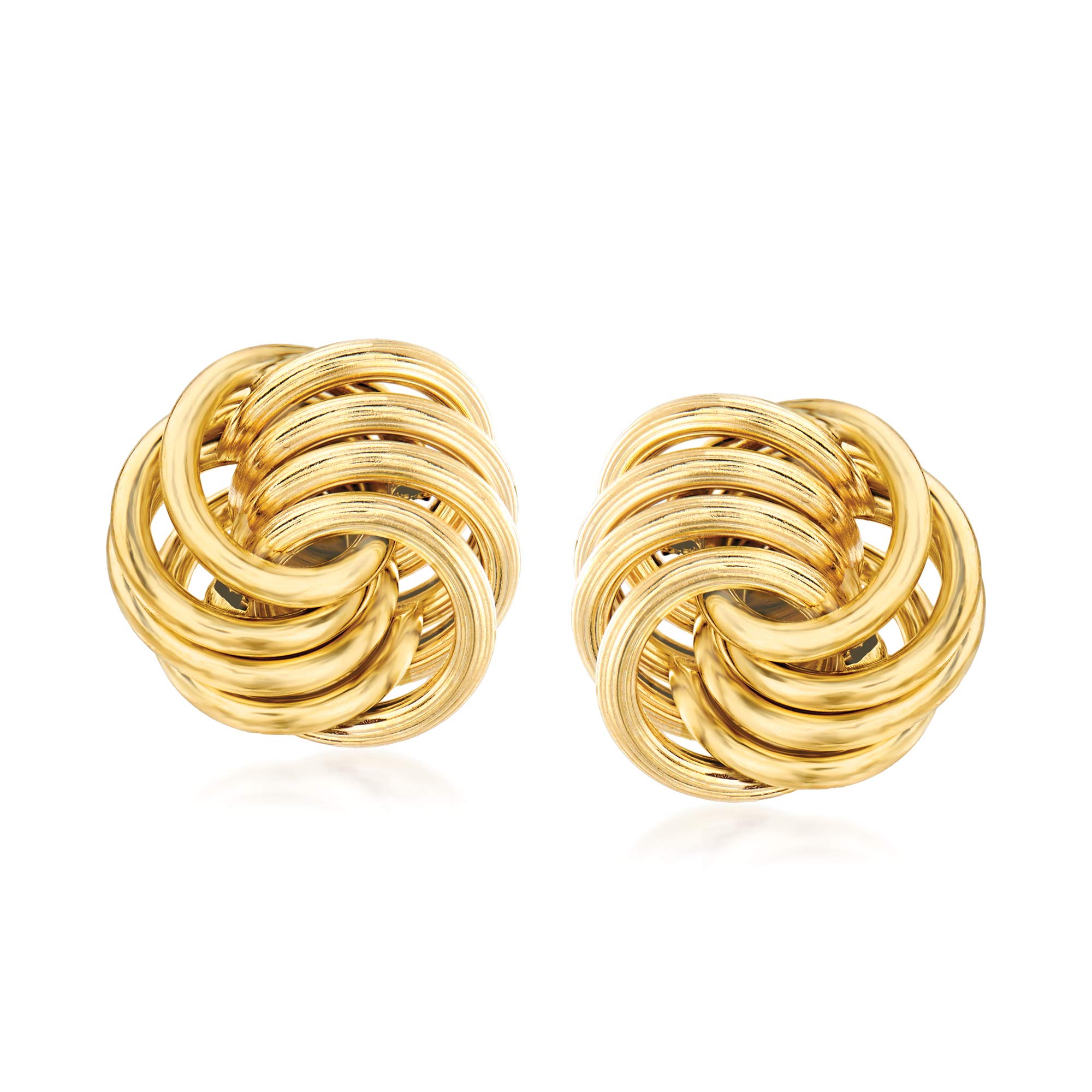 Ross-Simons Italian 14kt Yellow Gold Open Love Knot Earrings