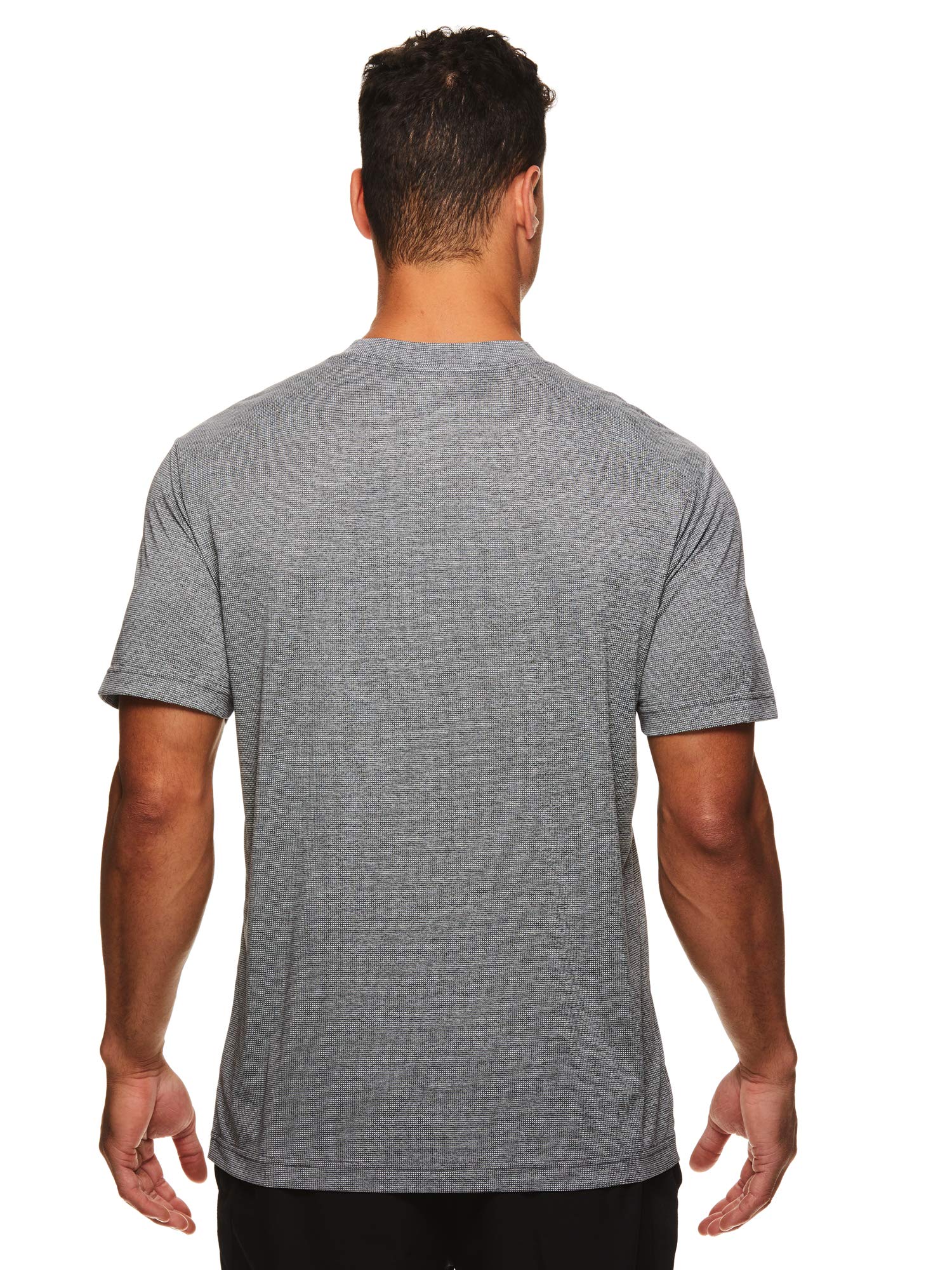 Reebok Men's Supersonic Crewneck Workout T-Shirt Designed with Performance Material - Sprint Charcoal Heather Grey, Small