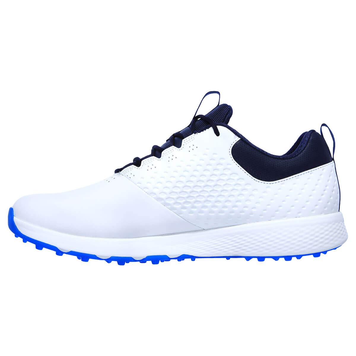Skechers mens Elite 4 Waterproof Golf Shoe, White/Navy, 9 Wide US