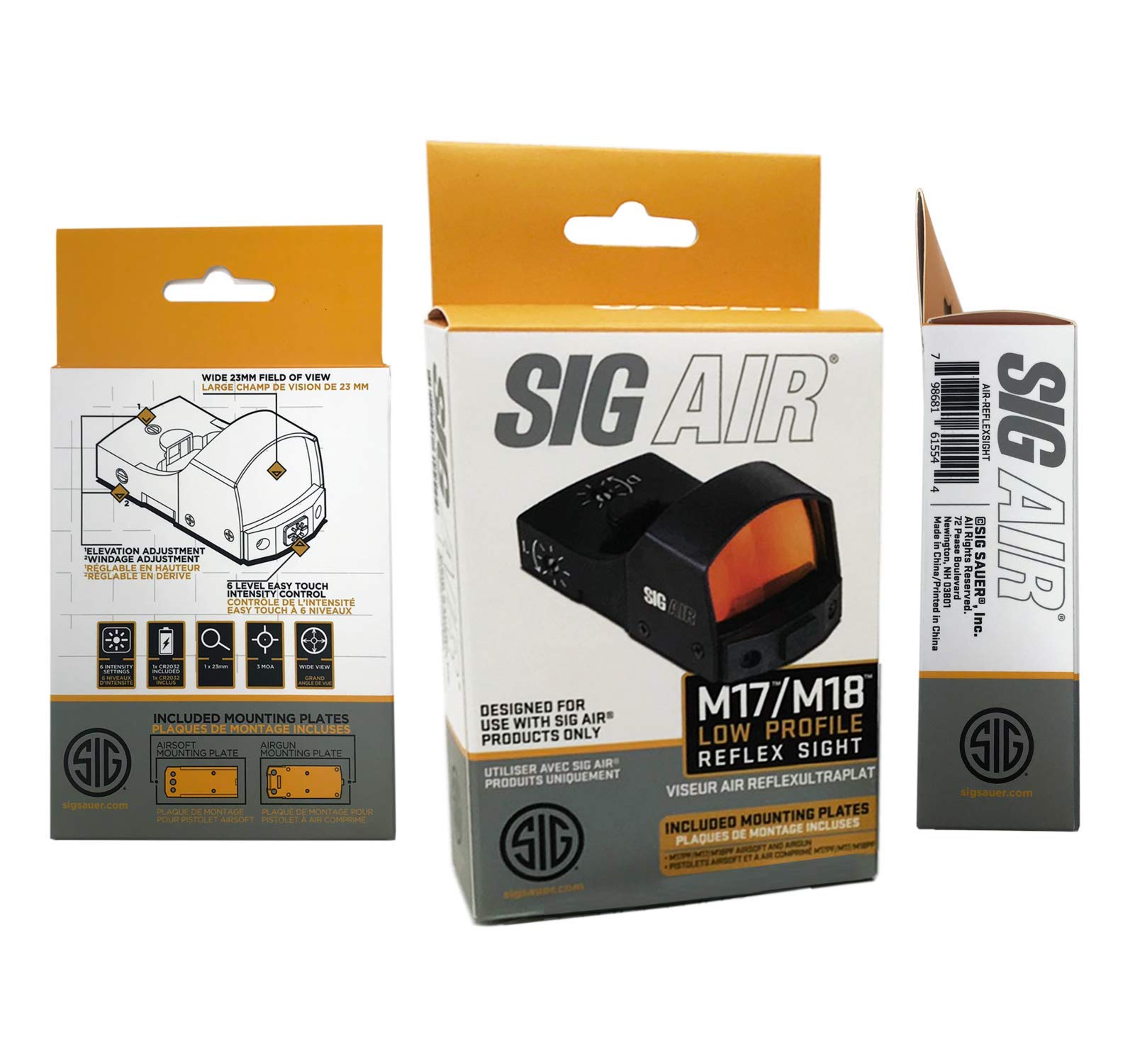 SLG Sаuer Airgun Red Dot Optic Reflex Sight, M17/M18 Air Pistol Air Gun Compatible with Included SLG Sаuer Mark Woven Patch Trucker Hat Bundle