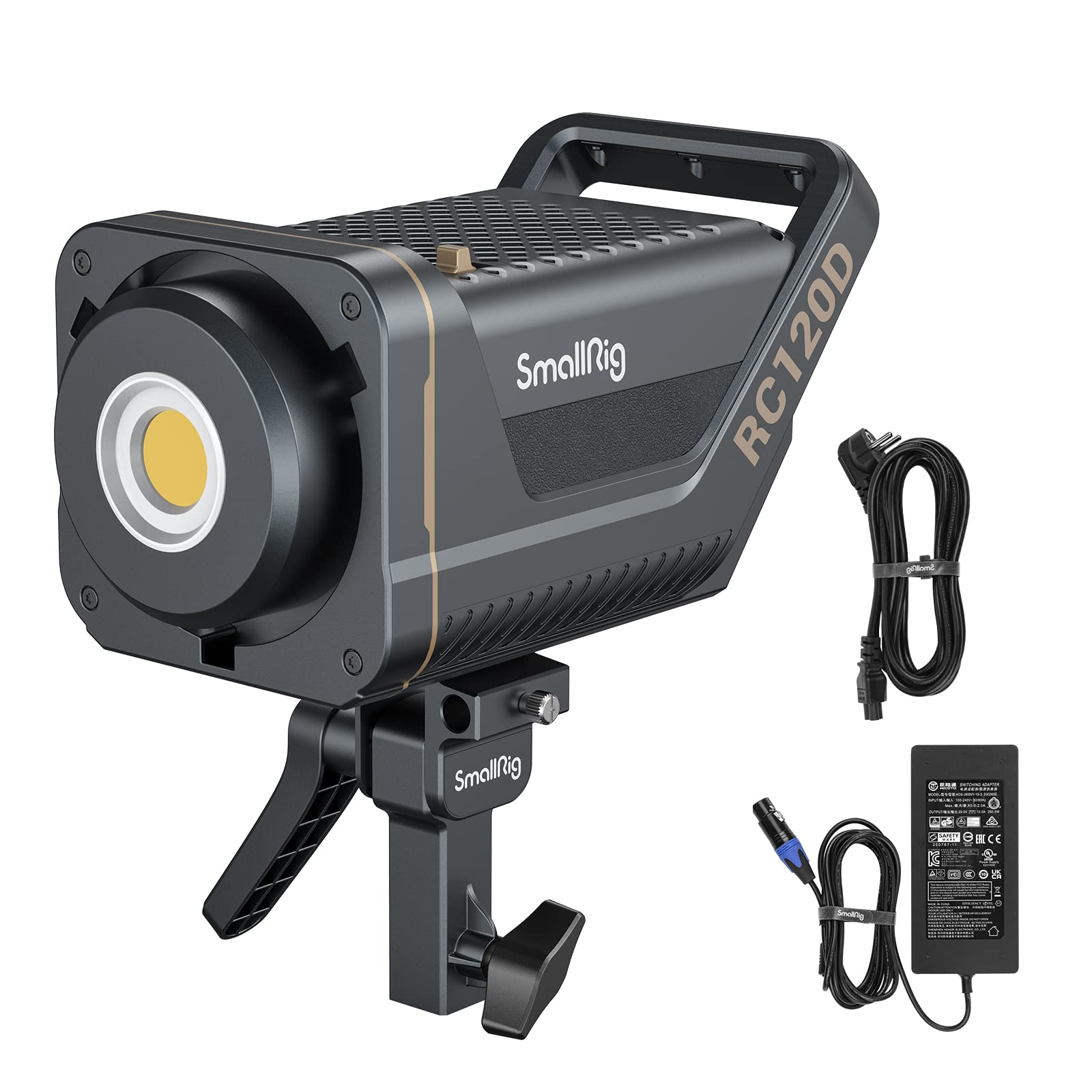 SmallRig RC 120D 120W COB LED Video Light, 5600K, 5370Lux@1m and SmallGoGo App Control, TLCI 96+ CRI 95+, 9 Lighting Effects, Support AC Adapter and 14.4V/26V V-Mount Battery- 4208
