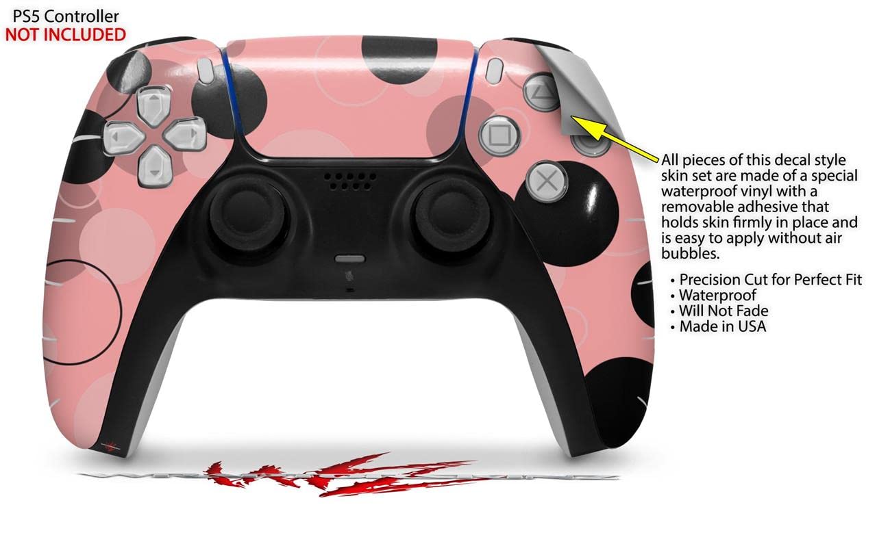WraptorSkinz Skin Wrap compatible with Sony PS5 DualSense Controller Lots of Dots Pink on Pink (CONTROLLER NOT INCLUDED)