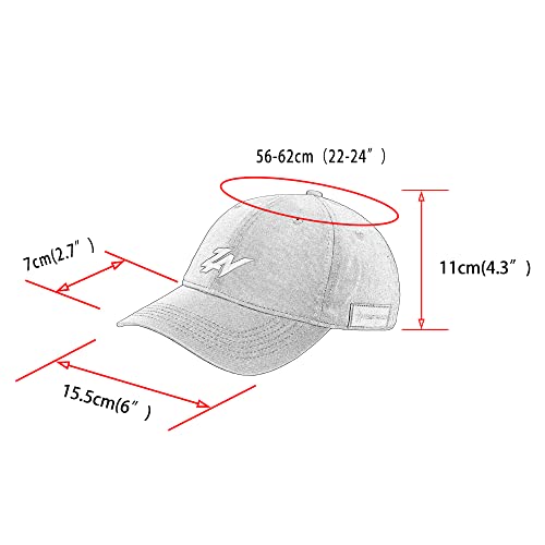 Unisex Vintage Washed Twill Cotton Baseball Cap Soft Unstructured Adjustable Dad Hat (Denim Blue)