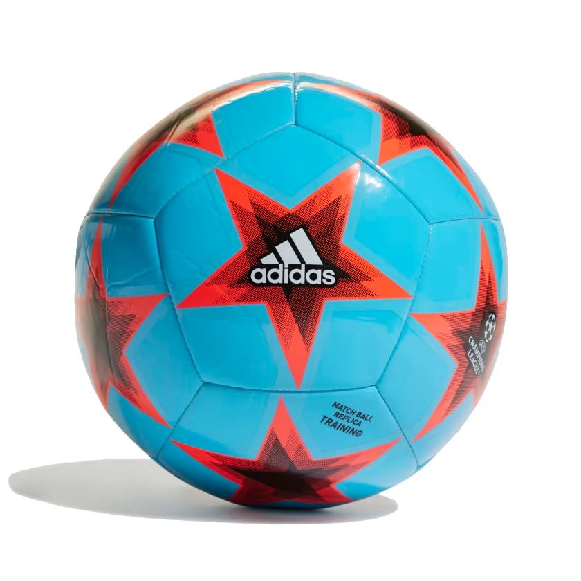 Unisex-Adult UCL Club Ball Bright Cyan/Black/Solar Red/White 5