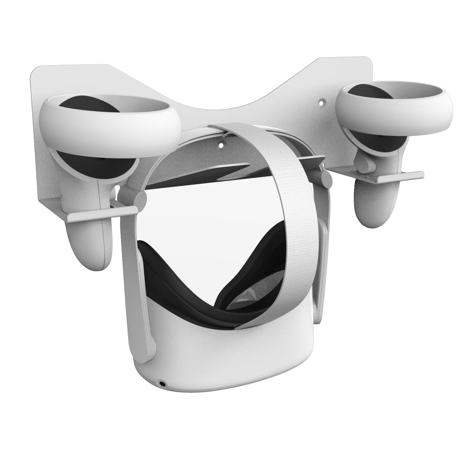 ZyberGears VR Wall Mount Compatible for Meta Quest 2 Quest Pro, VR Headset and Controllers Stand for Oculus Quest 2 - White