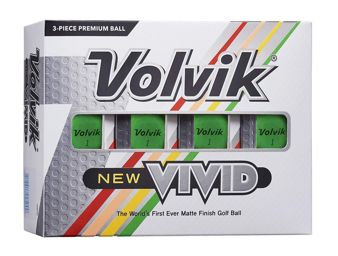 Volvik New Vivid 3-Piece Premium Matte Finish Color Golf Balls 2 Dozen (24 Balls) - Red Color