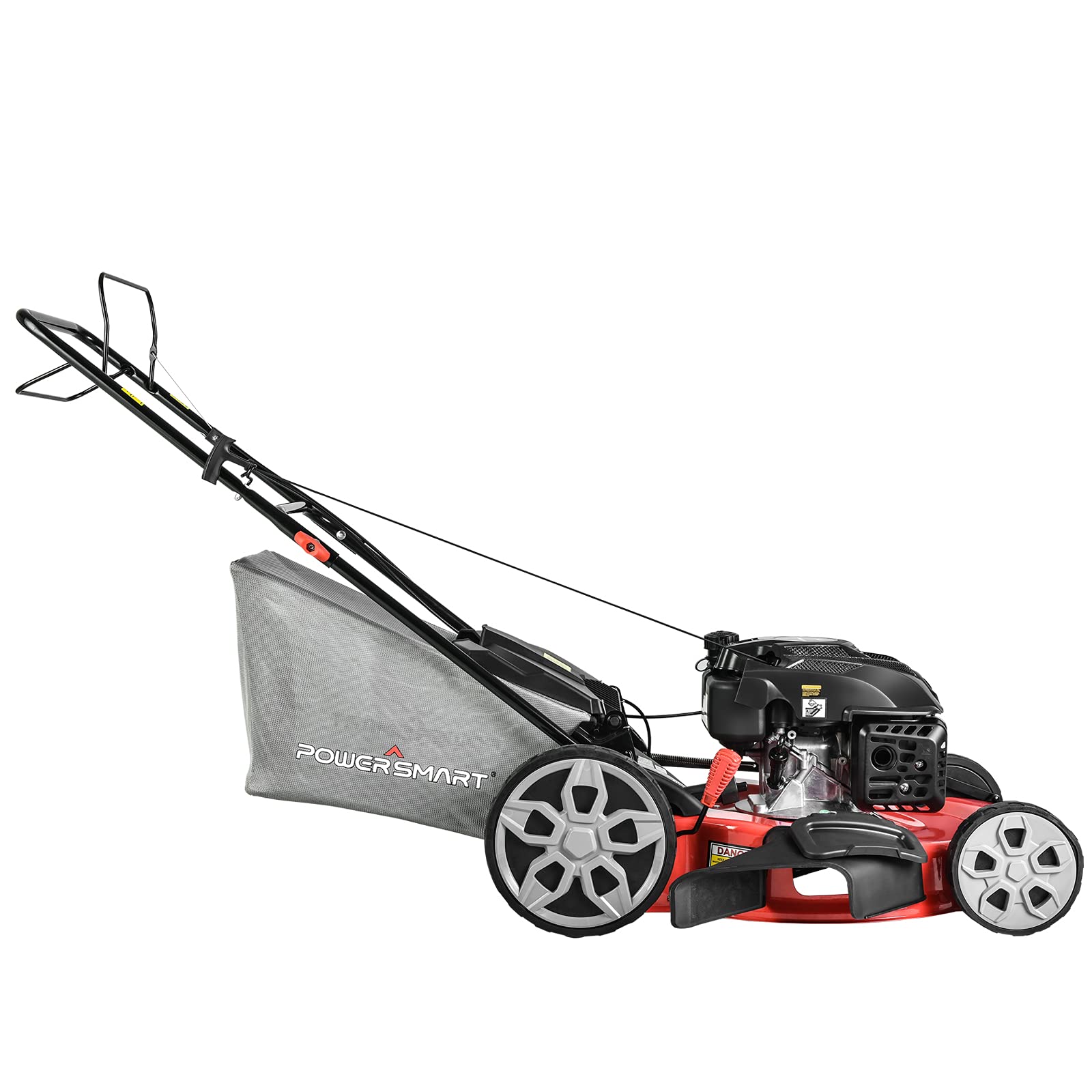 PowerSmart Self Propelled Lawn Mower, 22 Inch Lawn Mower Self-propelled, 200CC 4-Stroke Engine, 3 in 1 Gas Lawn Mower with Bag, 5 Cutting Heights Adjustable (1.2''-3.5'')