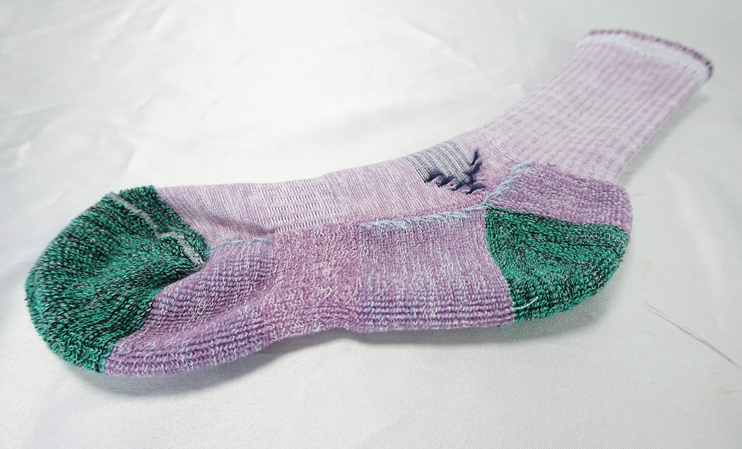 SEOULSTORY7 5Pack Women's Multi Performance Padded Hiking/Outdoor Crew Socks Year Round Design2-5Pair Purple/Light Gray/Light Blue/Pink/Beige Medium