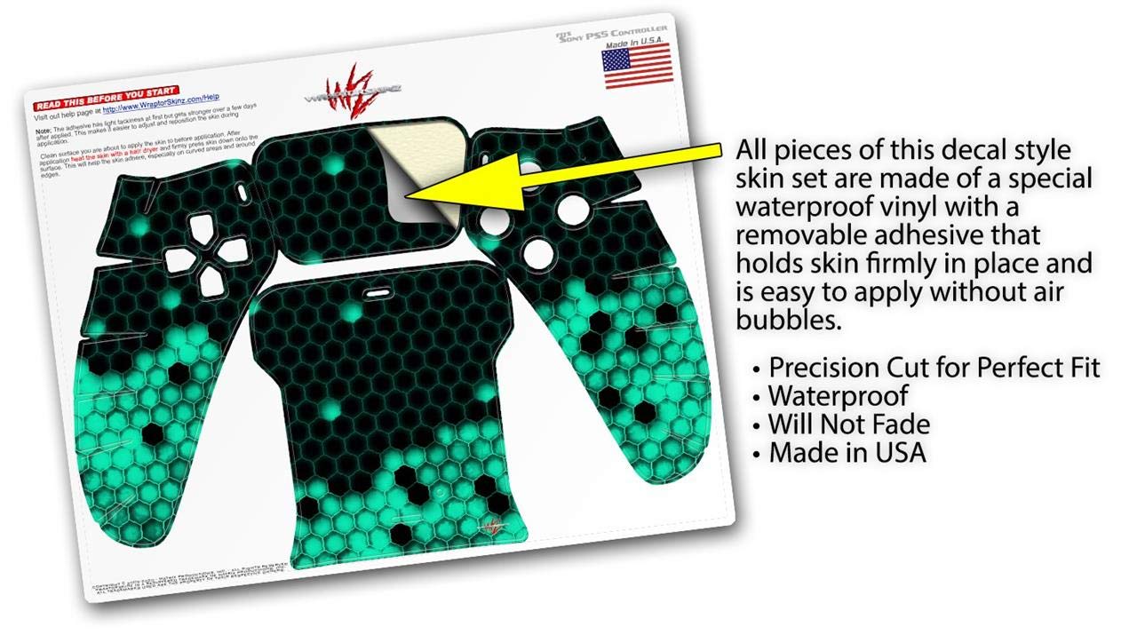 WraptorSkinz Skin Wrap compatible with Sony PS5 DualSense Controller HEX Seafoan Green (CONTROLLER NOT INCLUDED)