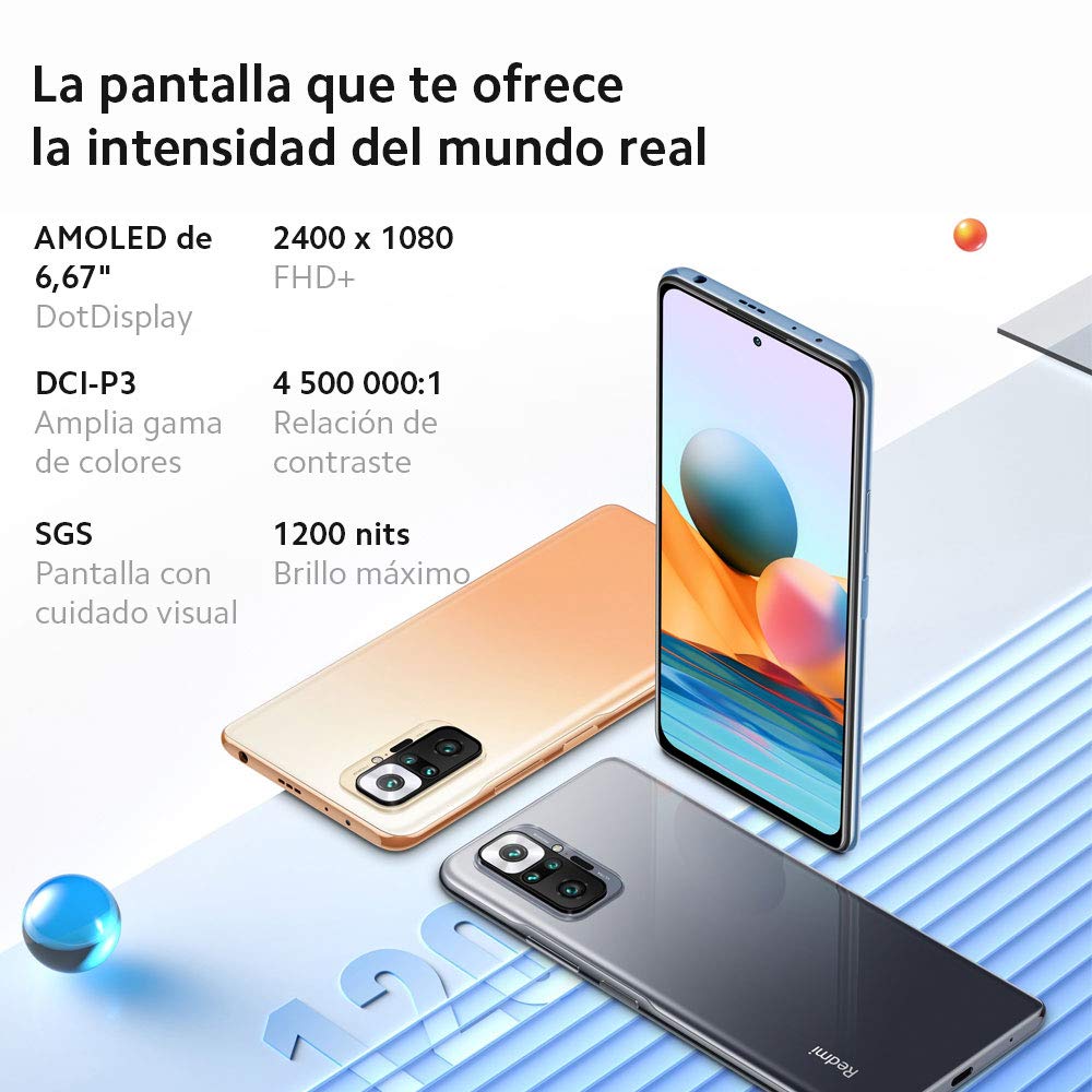 Xiaomi Redmi Note 10 Pro 64GB Dual SIM, GSM Unlocked, (CDMA Verizon/Sprint Not Supported) Smartphone International Version No Warranty (Glacier Blue)