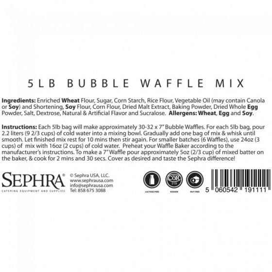 Sephra Bubble Waffle Mix - 5lb Bag - Just Add Water