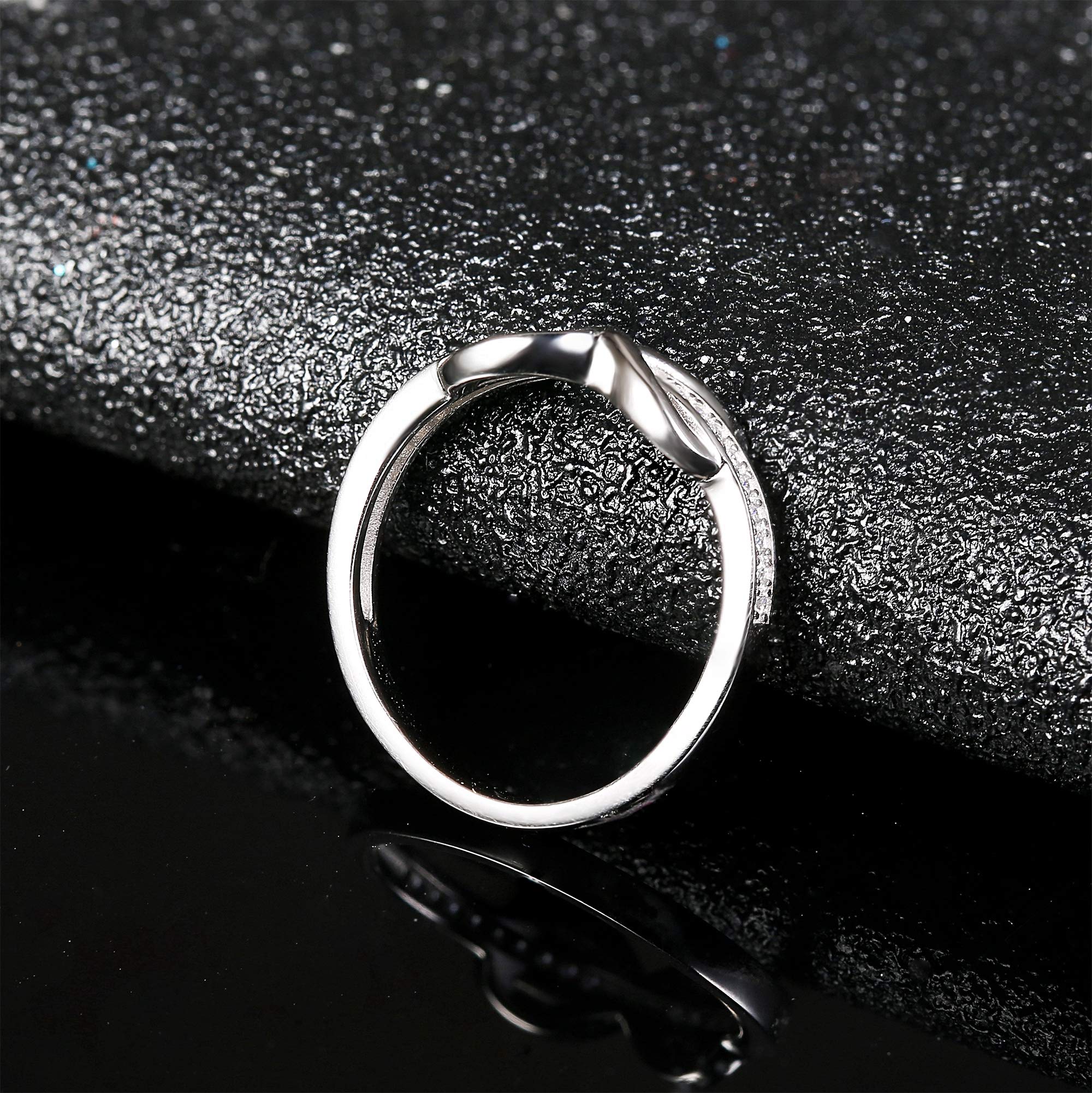 Sllaiss 925 Sterling Silver Ring for Women CZ Infinity Symbol Forever Eternity Wedding Band Ring for Women Size 6-9