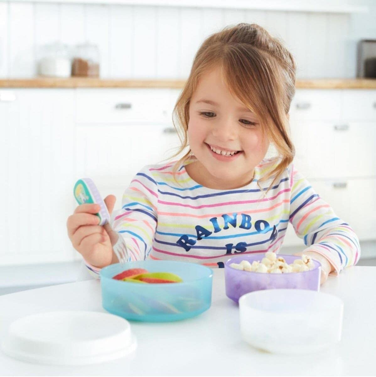 Skip Hop Non-Slip Baby Bowls, Zoo Smart Serve, 3 Pack Bowls & 1 Lid, Unicorn