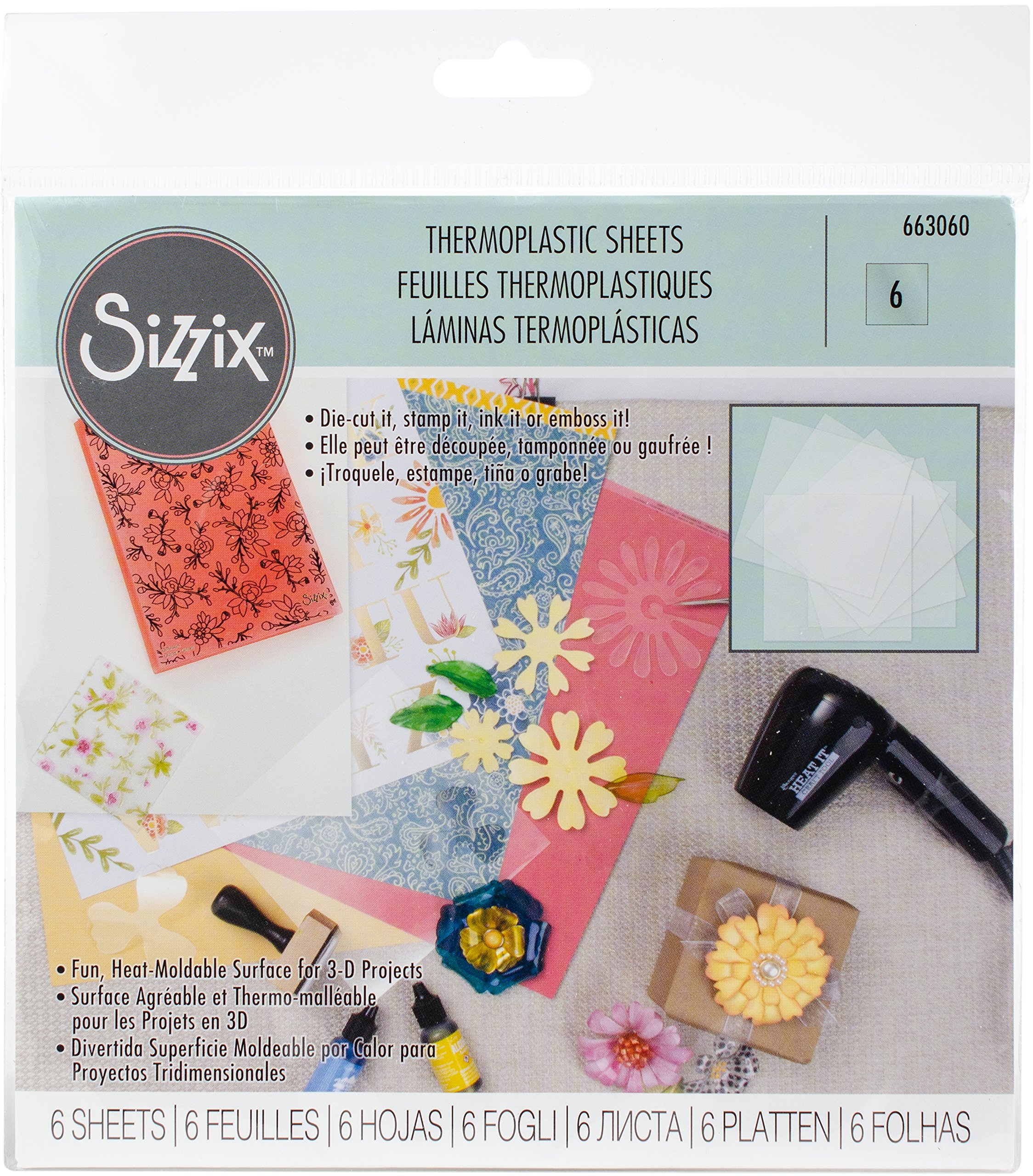 Sizzix Thermoplastic Sheets 6"X6" 6/Pkg, Multi