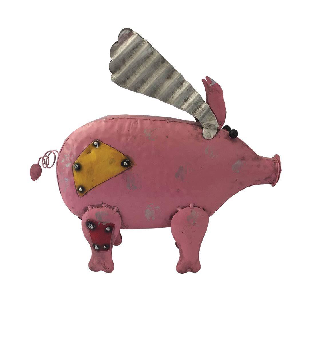 Santa's Workshop 11" Iron Flying Pig Garden Décor, One Size, Pink