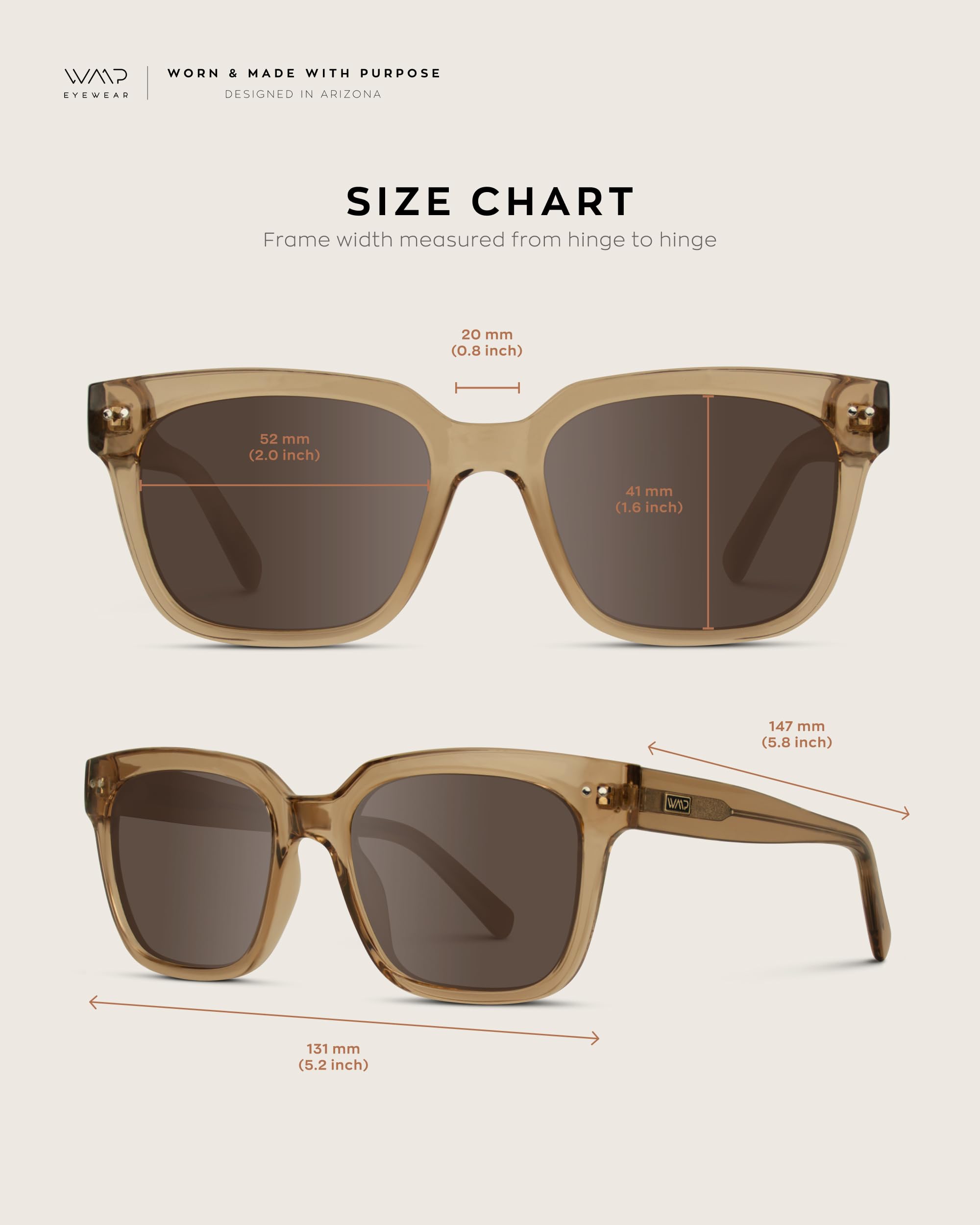 WearMe Pro WMP Eyewear - Women Classic Square Designer Rectangular Shape Polarized Sunglasses (Crystal Brown/Brown Lens)