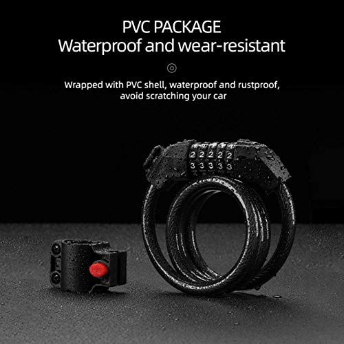 ZMYDZ Bicycle Lock -Digit Password Lock Combination Number Code Bike Bicycle Cycle Lock Steel Cable Chain Self-contained Lock Frame Bike Lock