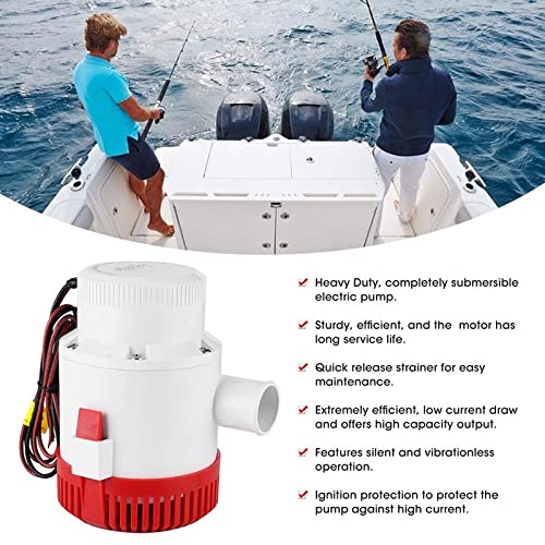 XuuSHA Hand Bilge Pump 3500GPH 12V Submersible Bilge Pump Marine Accessory Bilge Pump Automatic