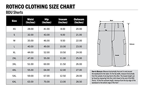 Rothco Tactical BDU Shorts - Rugged Outdoor Hiking Camping Cargos Comfortable - Woodland Camo - Large
