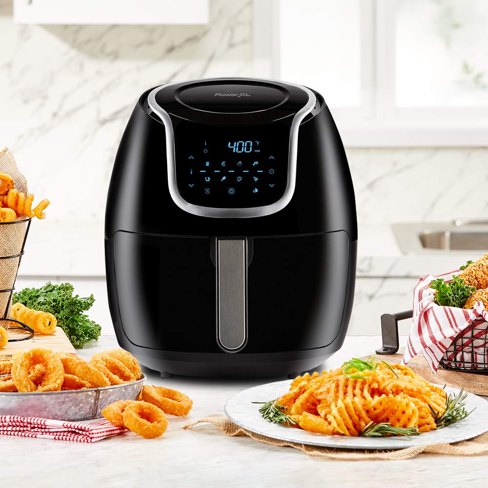 PowerXL Air Fryer Vortex - Multi Cooker with Roast, Bake, Food Dehydrator, Reheat Non Stick Coated Basket, Cookbook (7 QT, Red)