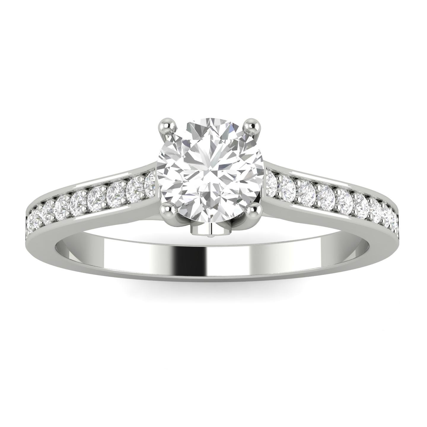 Sk Jewel,Inc 1/2ctw Diamond Engagement Ring in 10k White Gold (H-I, I2-I3, Size 7.5)