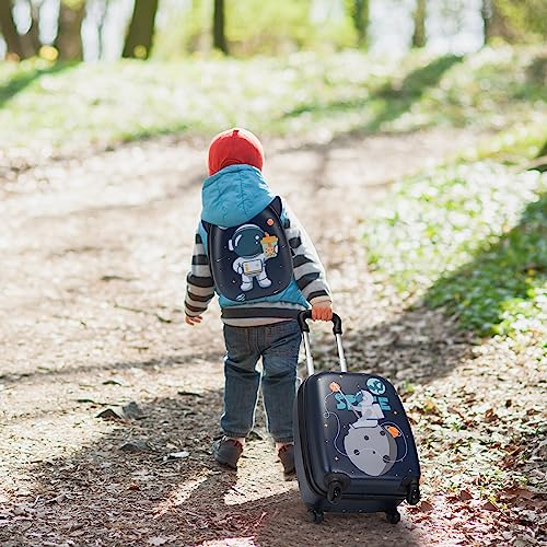 VLIVE Kids Luggage with Wheels for Boys, Kids Suitcases for Boys, Toddler Hardshell Suitcase (Space)