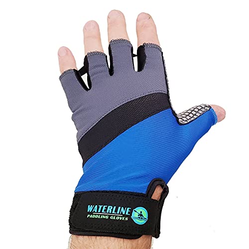 WaterLine Half Finger Paddling Gloves for Kayaks, Canoes and SUP Paddle Boards (Medium)