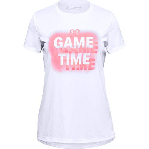 Under Armour Sport Inspired Short Sleeve Tech, White (100)/Cerise, Youth Large