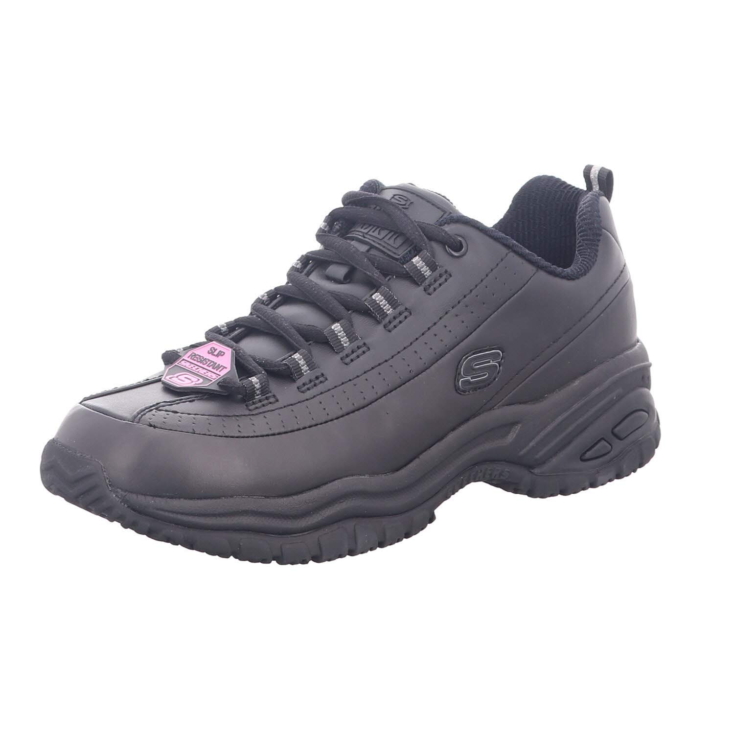 Skechers for Work Women's Soft Stride-Softie Lace-Up, Black, 7 B - Medium