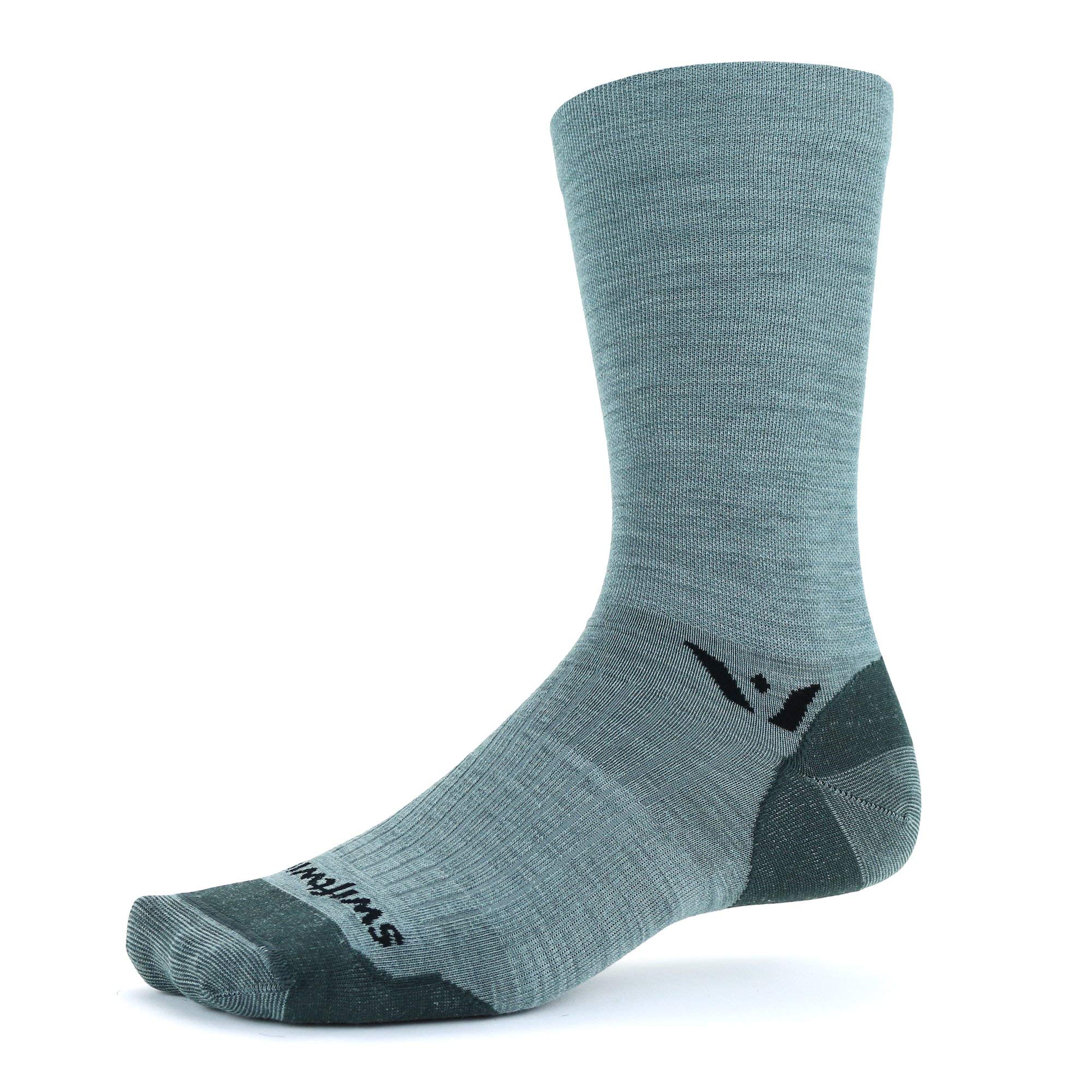 Swiftwick- PURSUIT SEVEN Ultralight Cycling and Mountain Biking Socks, Merino Wool (Heather, Medium)