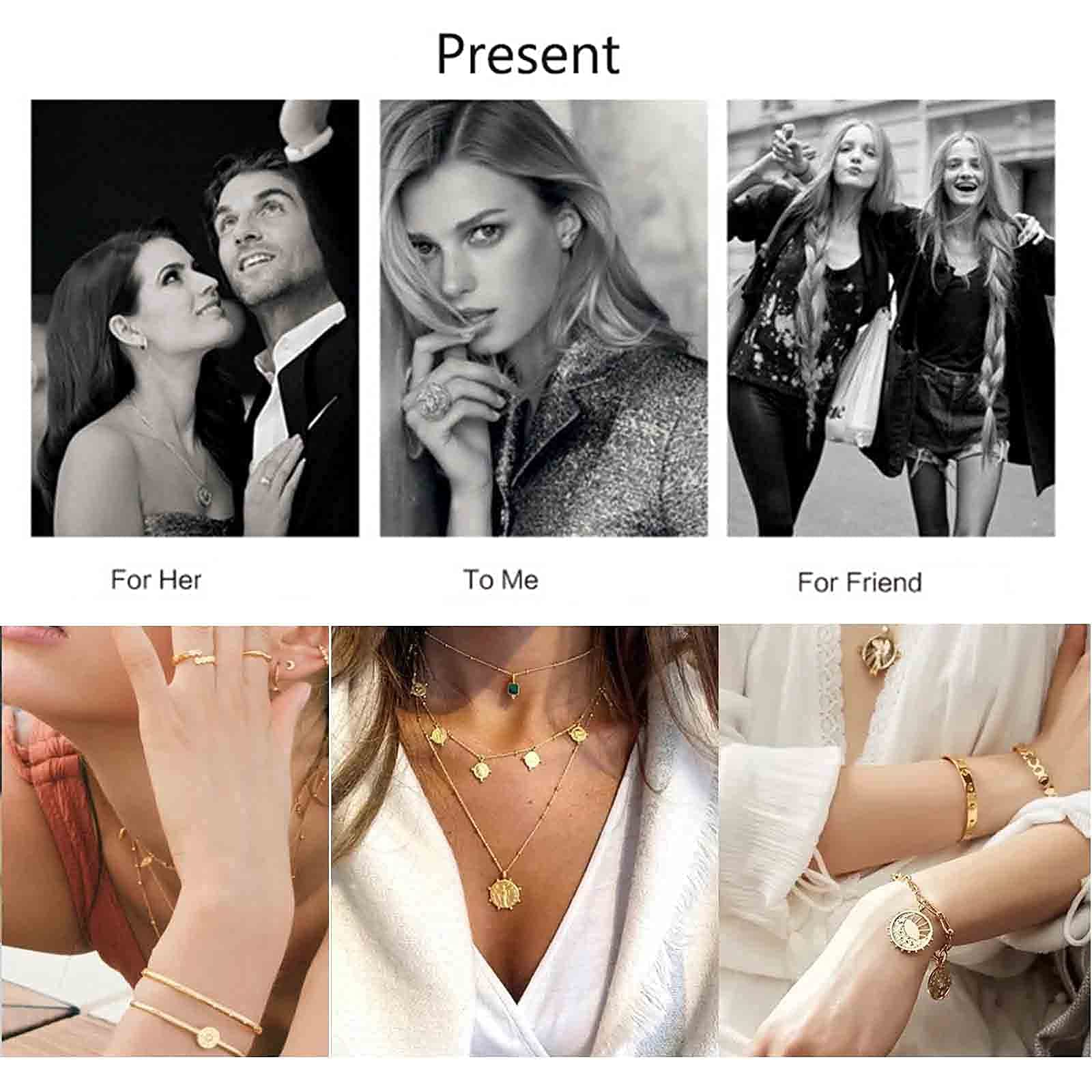 Yheakne Boho Stacking Rings Set Gold Pearl Knuckle Rings Minimalist Midi Finger Rings Carved Joint Rings Set for Women (Style C)