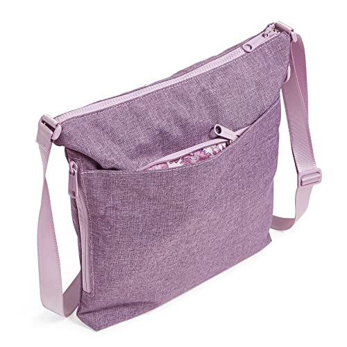 Vera Bradley Women's Recycled Lighten Up Reactive Hipster Crossbody Purse, Pale Orchid Heather, One Size
