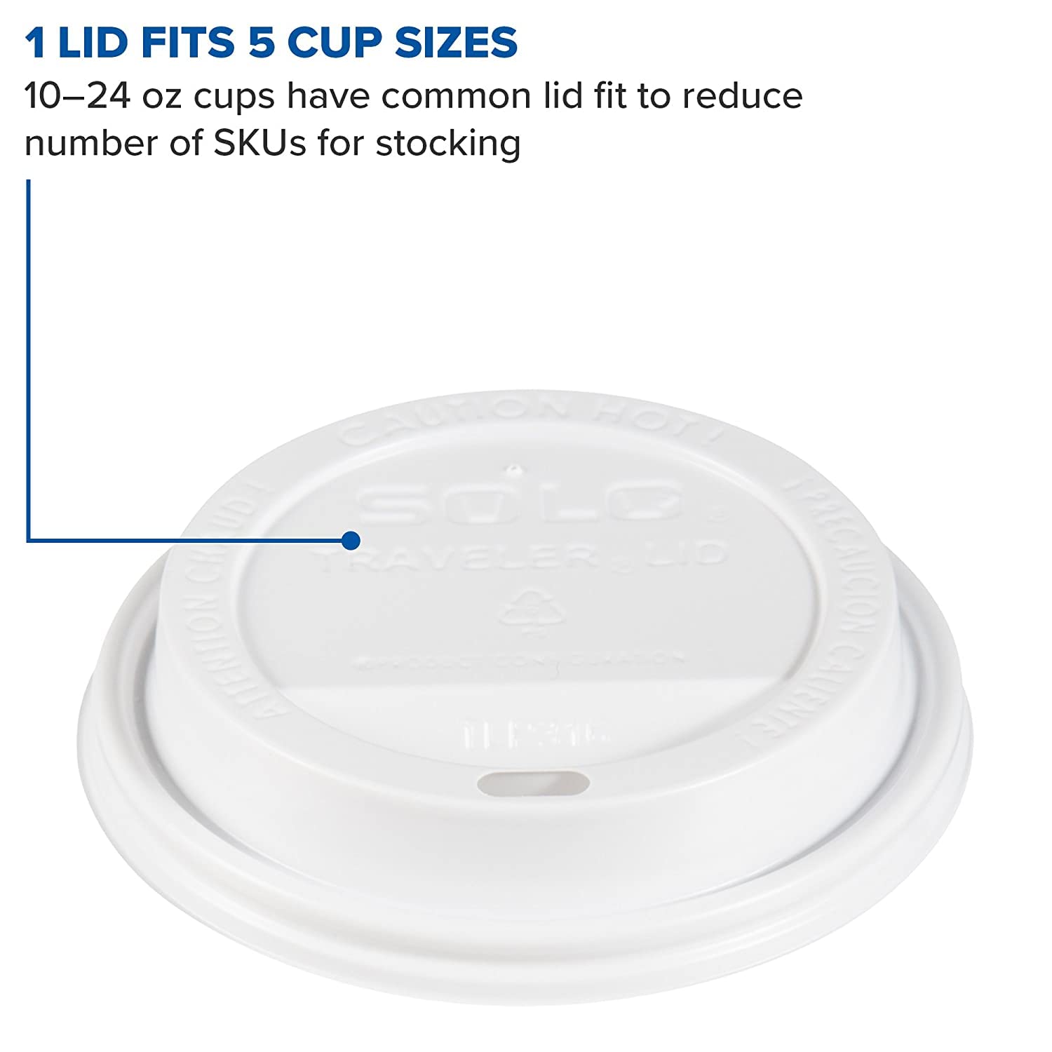 SOLO TLP316-0007 White Traveler Lid for SSP and Bare Paper Hot Cup - 2 Packs of 100 (200 Lids Total)
