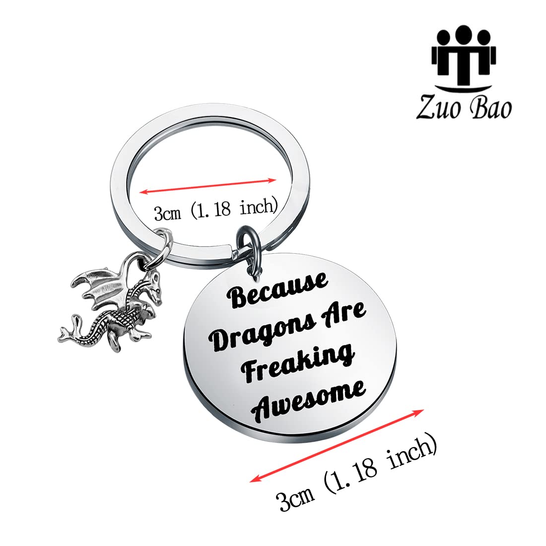 Zuo Bao Funny Dragons Gifts Because Dragons Are Freaking Awesome keychain Dragons Lover Gift for Women (Because Dragons Are Freaking Awesome)