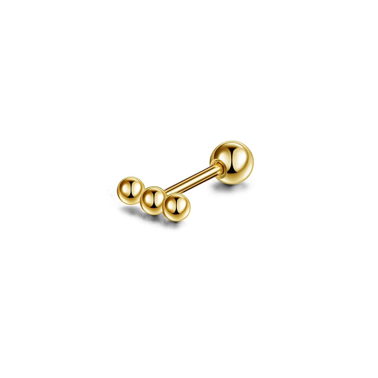 Toppiercing 9 Pcs Stainless Steel Stud Earrings Set 20g Screw Back Ball Tragus Stud CZ Rhinestone Cartilage Earrings Helix Ear Piercing Jewelry