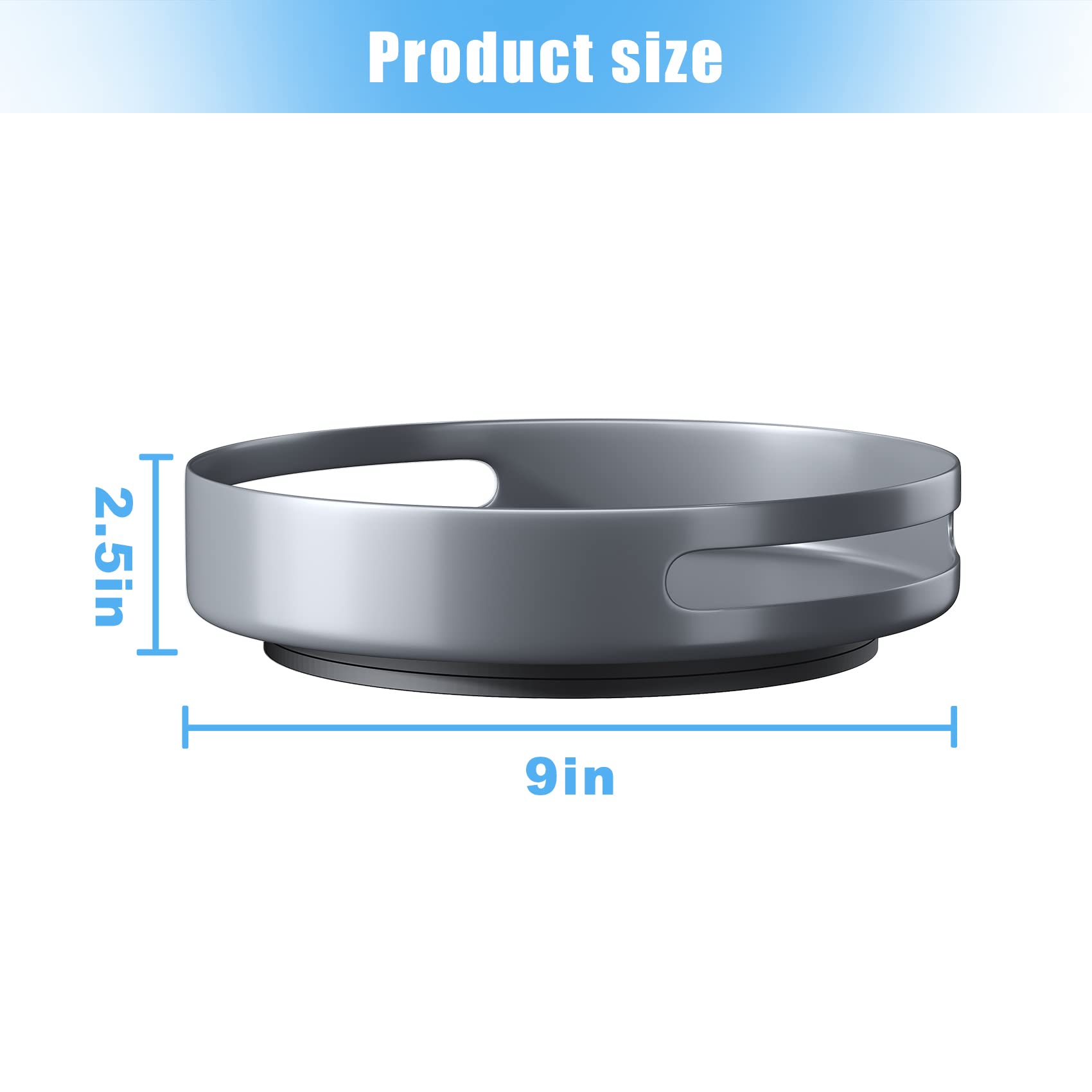 SNTD Lazy Susan Turntable Organizer Metal Steel Rotating Spice Rack for Cabinet Pantry Kitchen Countertop Refrigerator Cupboard (9 inches-Black 9'')