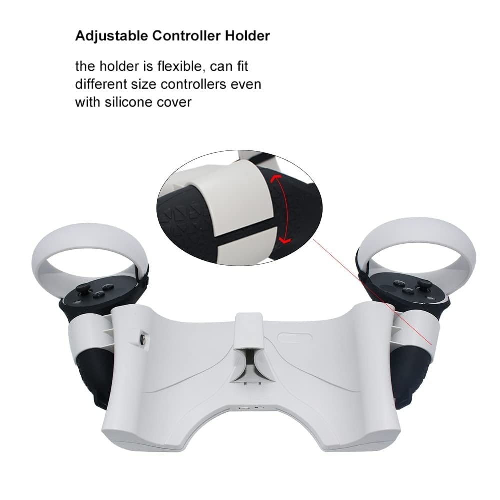 VR Charging Stand for Oculus Quest 2 Charging Dock VR Game Quest 2 Headset Charger Station Set Oculus Headset Mount,Charging Stand Suitable for Oculus Quest 2 VR,VR Handle Storage Wall Mount- White