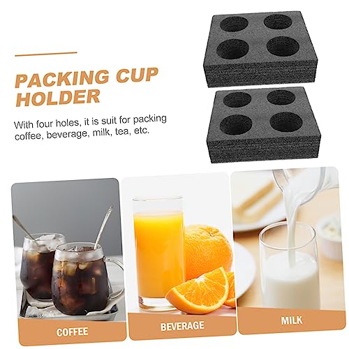 ULTECHNOVO 10 pcs takeout coffee carrier disposable coffee tray takeaway cup tray take out drink holder coffee takeout tray cold drinks carrier takeout packing tray epe Porous coffee cup