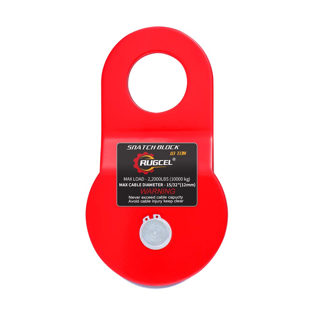 RUGCEL WINCH 4.8T Heavy Duty Recovery Winch Snatch Block,10500lb Capacity (red)