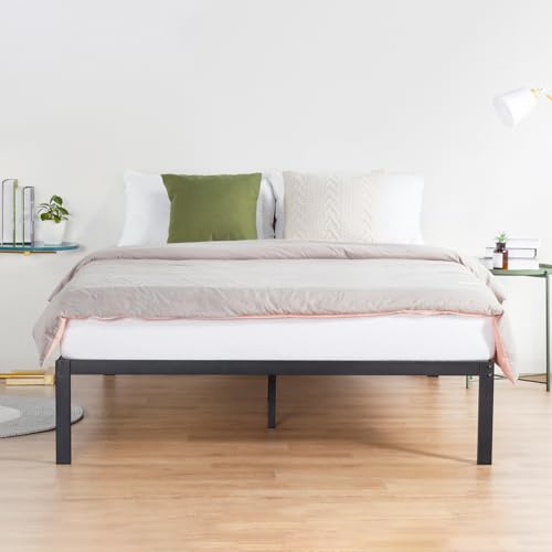 PrimaSleep 14 Inch Modern Metal Platform Bed Frame/Easy Assembly/Mattress Foundation/Wood Slat/No Box Spring Needed/King/Black