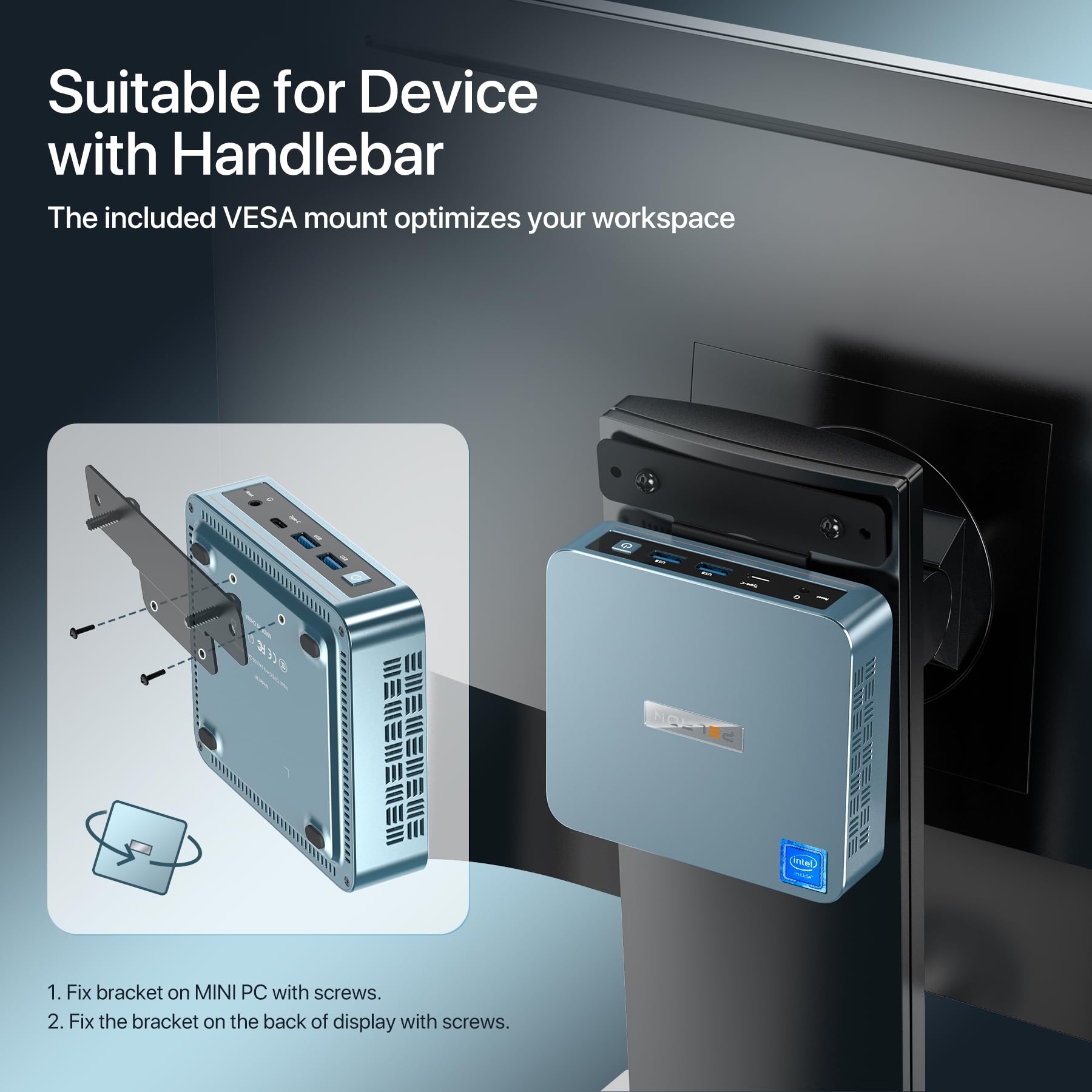 PELADN WI-6 Pro Mini PC, Intel 12th Gen Alder Lake- N100(up to 3.4GHz), 16GB DDR4 3200Mhz RAM 512GB M.2 PCIe SSD, Desktop Computer Support 4K Dual Display/USB3.2/WiFi 5/BT4.2/Win 11 Pro