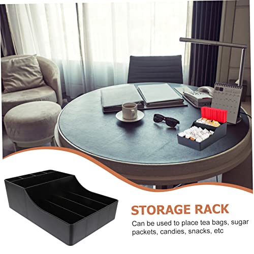 Yardwe Classification Storage Box Desk Valet Tray compaertment Condiment Accessory Tray Sugar Bag Container Acrylic Tea Bag Holder Condiment Organizer Jewelry Coffee Locker Plastic