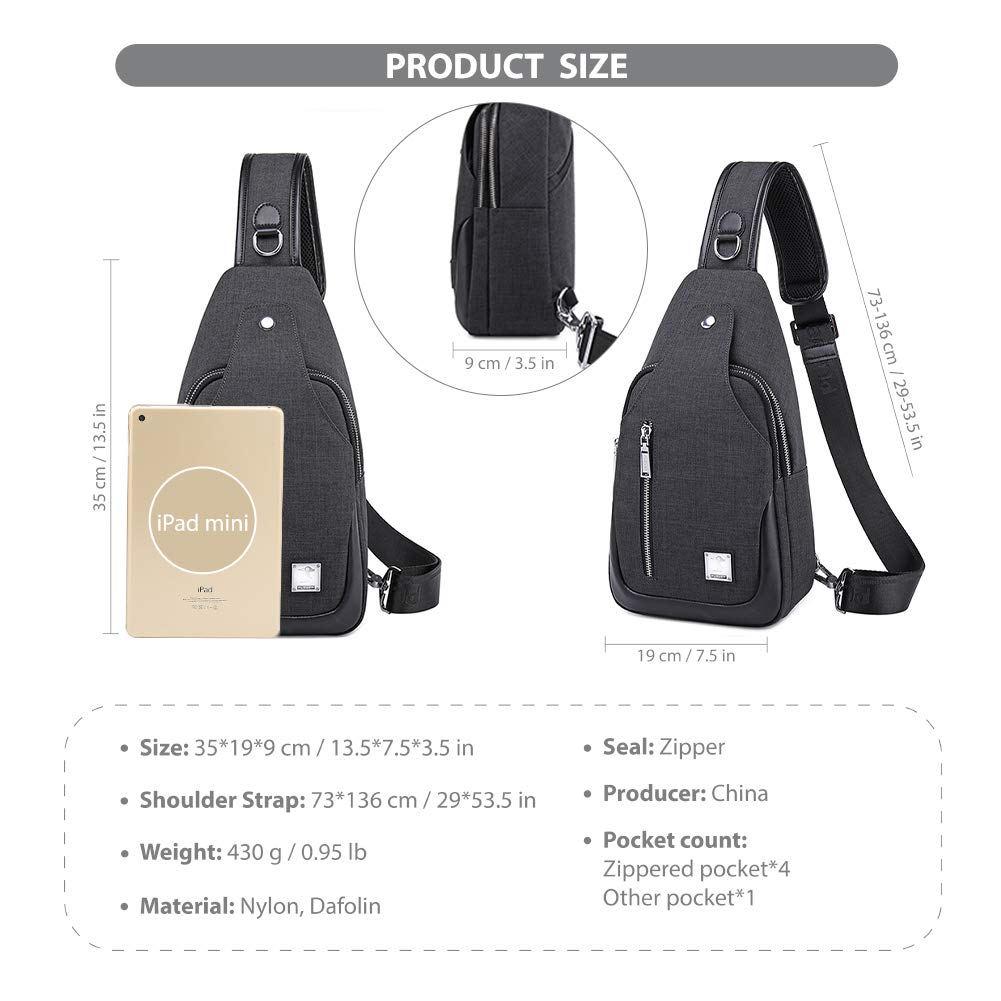 weiatas Sling Bag for Men Women, Crossbody Shoulder Backpack