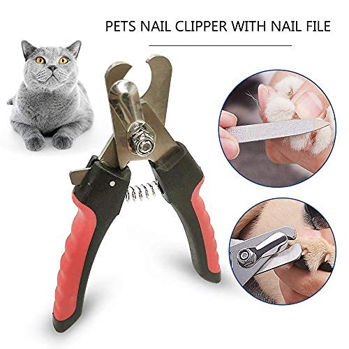 Small dog Nail Clippers Trimmer Set - Safety Guard To Avoid Over-Cutting Nails Professional Round Tip Dog and Cat Grooming Scissors
