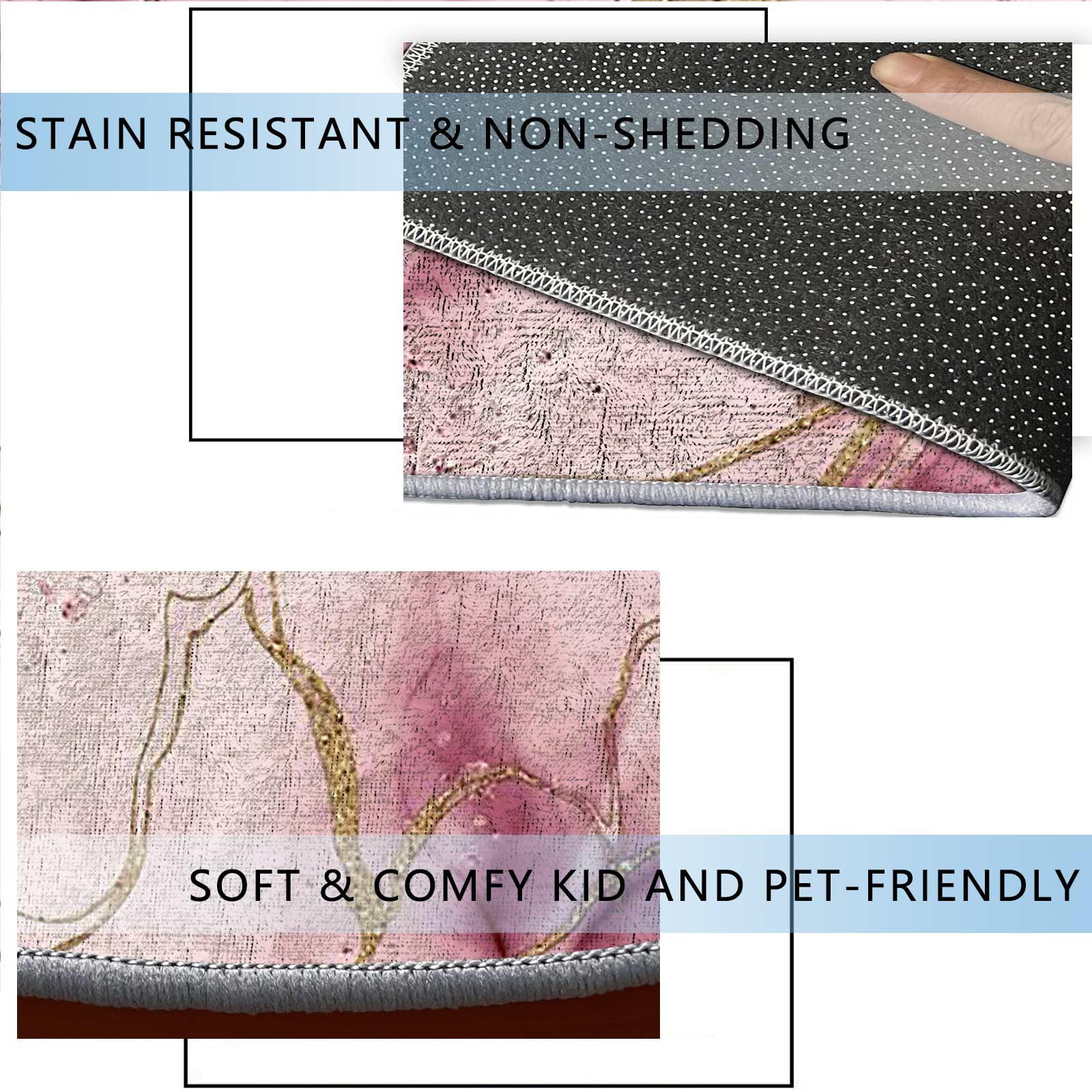 Round Office Chair Mat for Hardwood Floor Marble Premium Floor Protector Mat Abstract Luxury Art Office Chair Mat for Hardwood/Tile Floor 2 FT