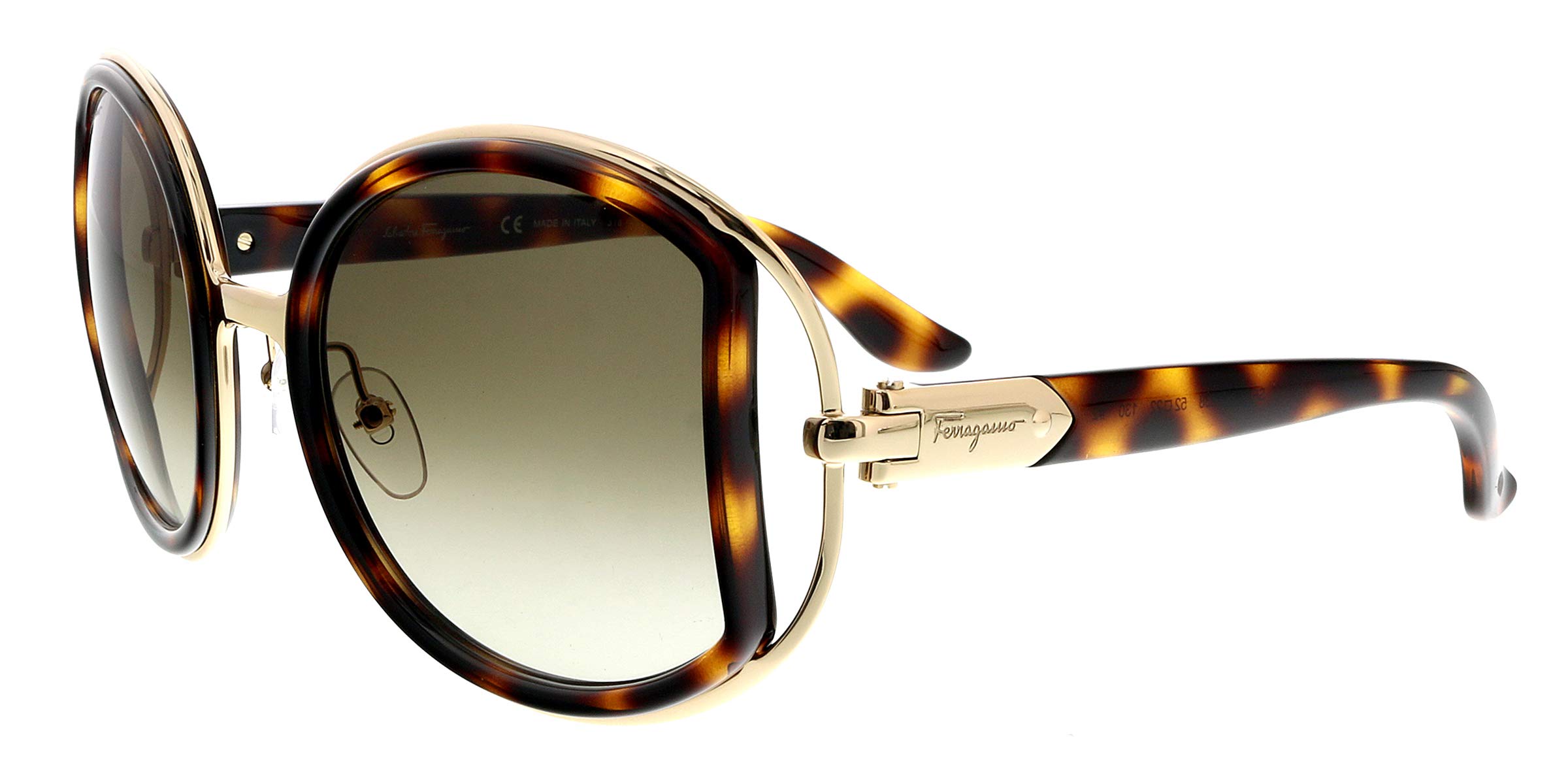 Salvatore Ferragamo SF719S 238 Womens Havana/Gold 52 mm Sunglasses
