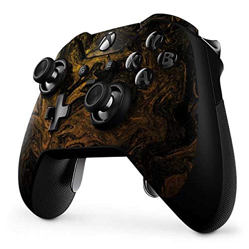 Skinit Decal Gaming Skin Compatible with Xbox One Elite Controller - Originally Designed Gold and Black Marble Design