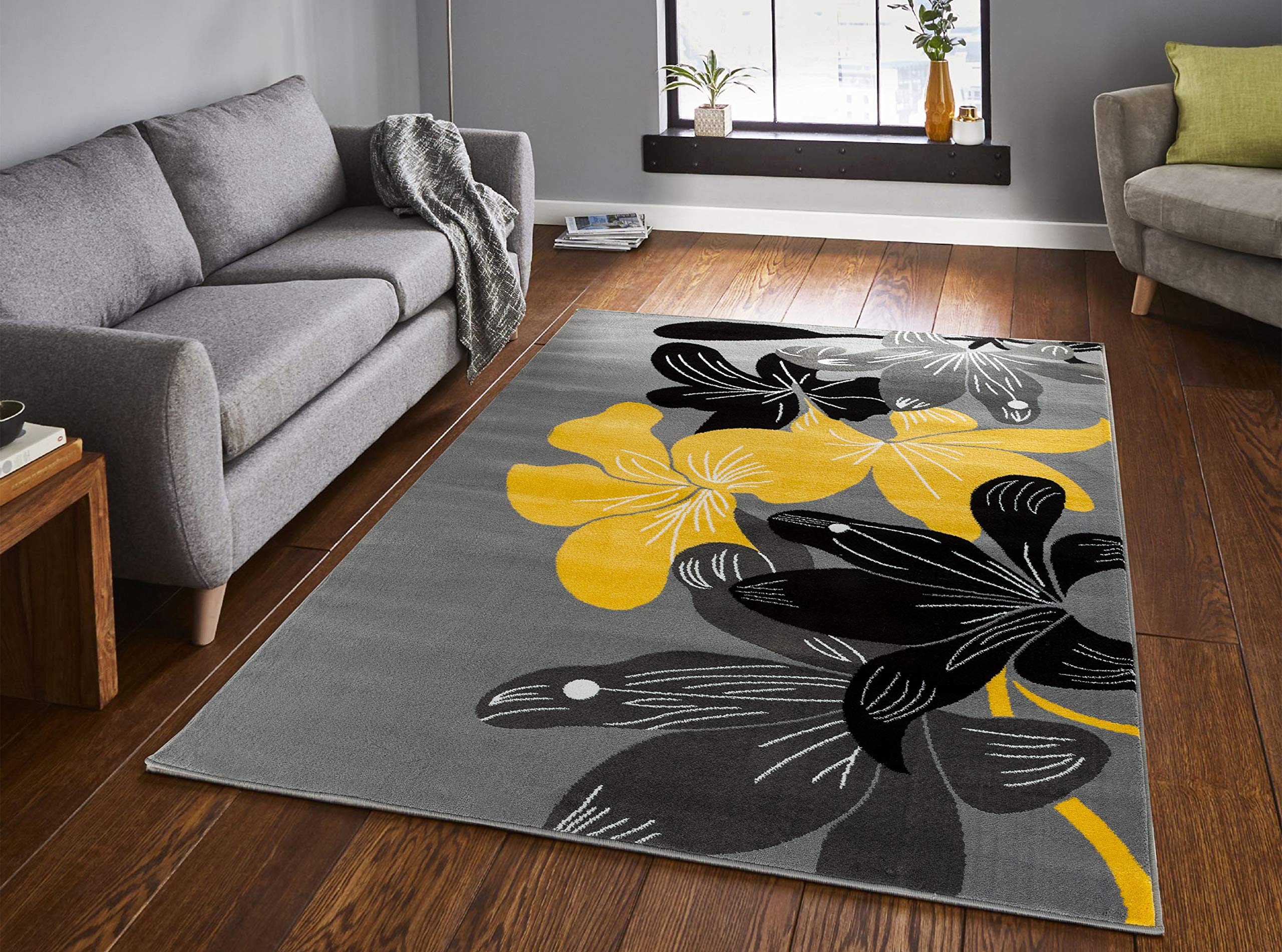 Rugs and Decor Metro/1000/5X7, 5'.1" x 7' Area Rug, Yellow