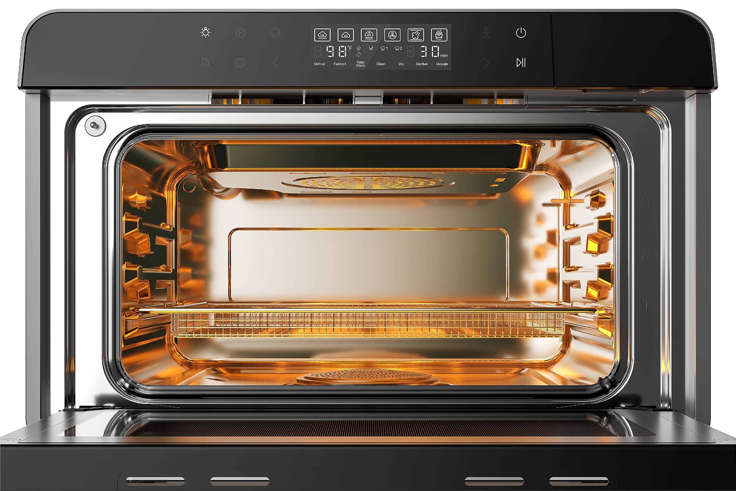 ROBAM 20-in-1 R-BOX CT763 Countertop Convection Oven | Air Fry, Grill, Bake & Steam | Wide Temperature Precision | Spacious Capacity, Ergonomic Design, 30 Built-In Recipes, Water Reminder