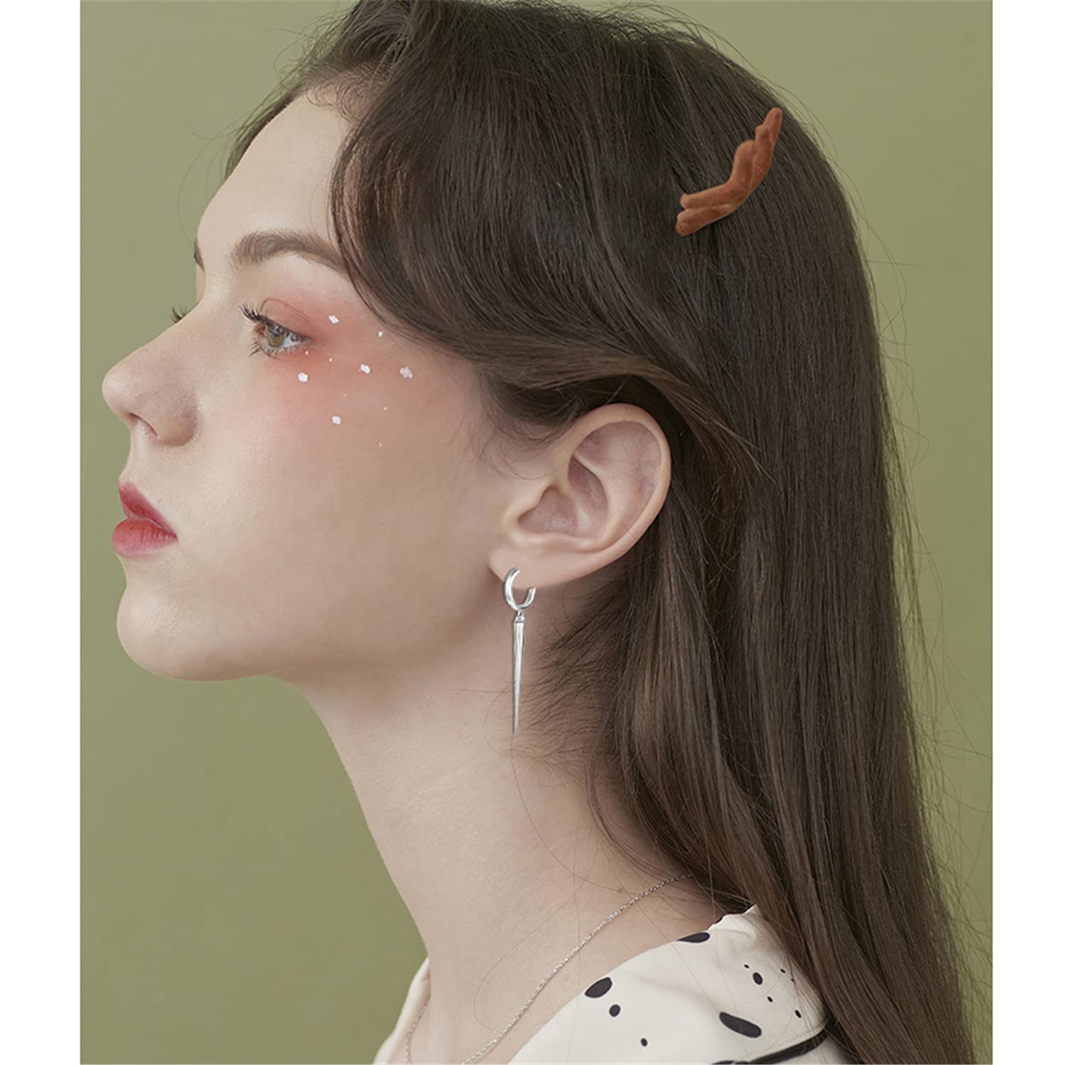 WUWEIJIAJIA Spike Dangle Drop Hoop Earrings for Women Men Sterling